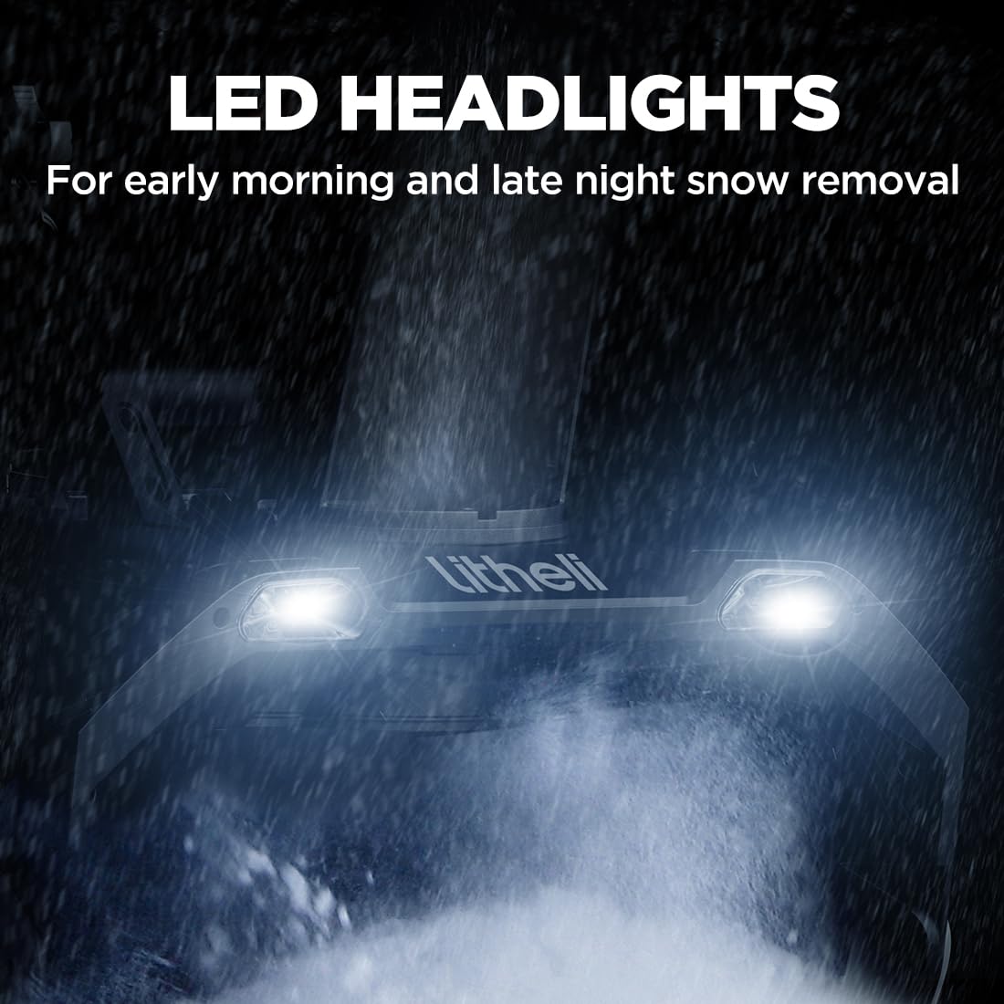Litheli 2X20V Cordless Snow Blower, 20-inch Snow Thrower with 4.0Ah Battery, Electric Snow Blowers with LED Spotlight and Brushless Motor for Walkways and Driveways