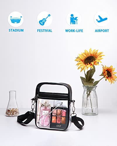 clear bag for stadium events - Clear Crossbody Purse Bag, with Adjustable Shoulder Strap for Women, Men(black)