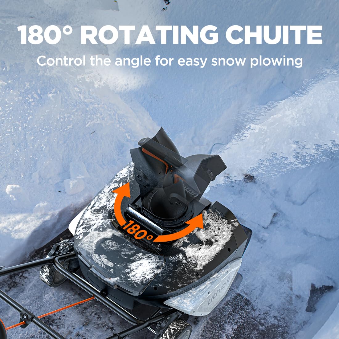 Litheli 2X20V Cordless Snow Blower, 20-inch Snow Thrower with 4.0Ah Battery, Electric Snow Blowers with LED Spotlight and Brushless Motor for Walkways and Driveways