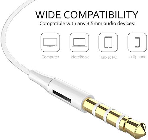 2PACK Wired Earphones with Microphone Compatible with iPhone Samsung Android Laptop Chromebook iPad