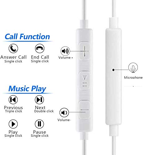 2PACK Wired Earphones with Microphone Compatible with iPhone Samsung Android Laptop Chromebook iPad