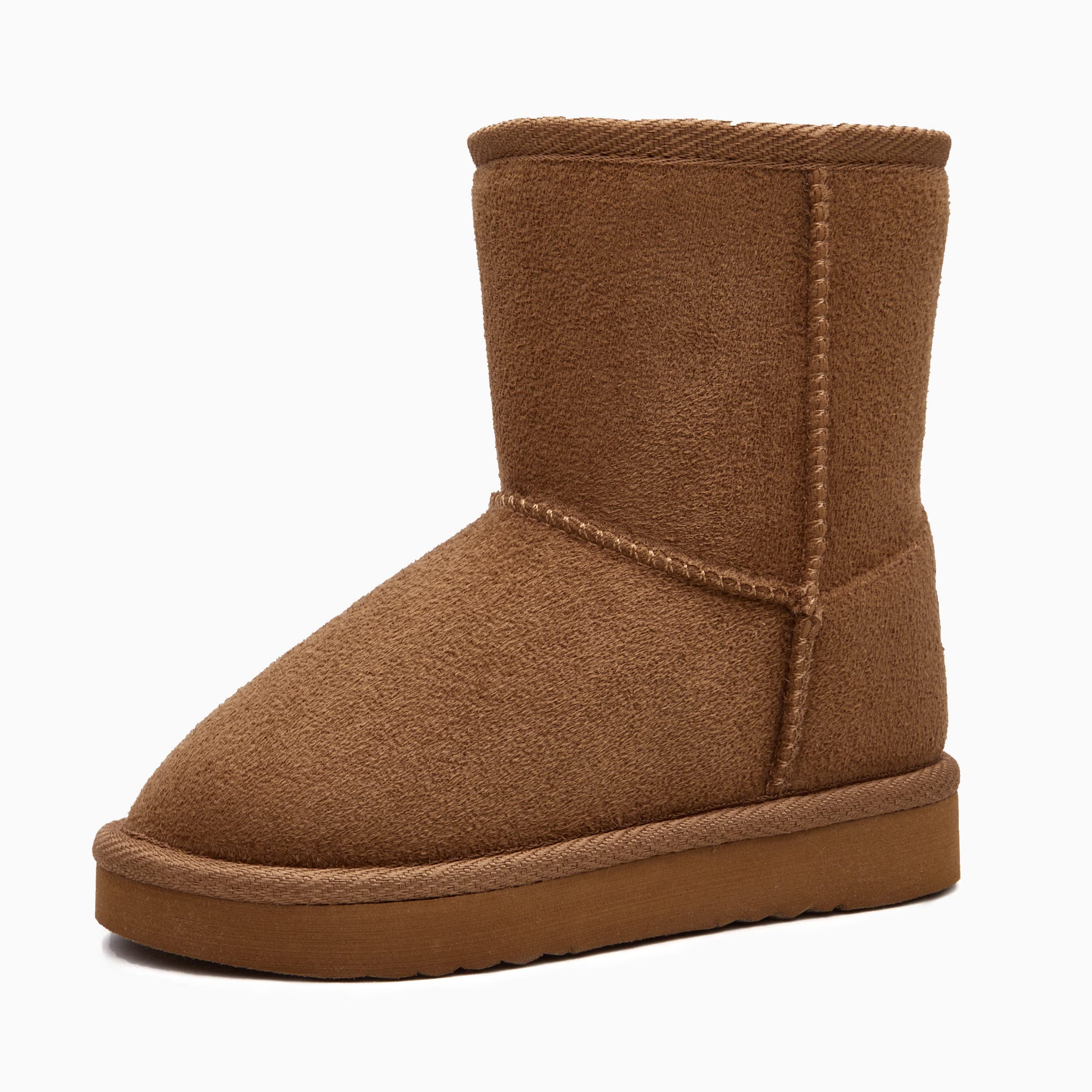 Weestep Boys and Girls Toddler/Little Kid/Big Kid Warm Fur Winter Snow Boots(4 Big Kid Chesnut)