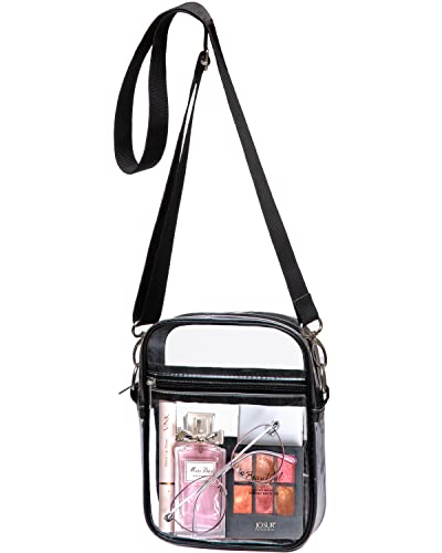 clear bag for stadium events - Clear Crossbody Purse Bag, with Adjustable Shoulder Strap for Women, Men(black)