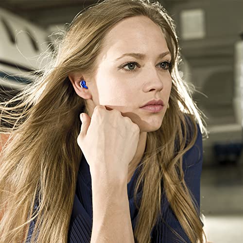 eDealz Fully Wireless Bluetooth 5.1 Rechargeable IPX4 Waterproof Sweatproof Earbud Headphones with Microphone, Micro USB LCD Clock Charging Case Surround Stereo Bass and Noise Cancelling Calls (Blue)