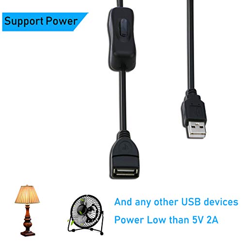 RIITOP USB Extension Cable with ON/Off Switch USB Male to Female Cable Support (Data and Power) for USB Headset, LED Strips(2-Pack)