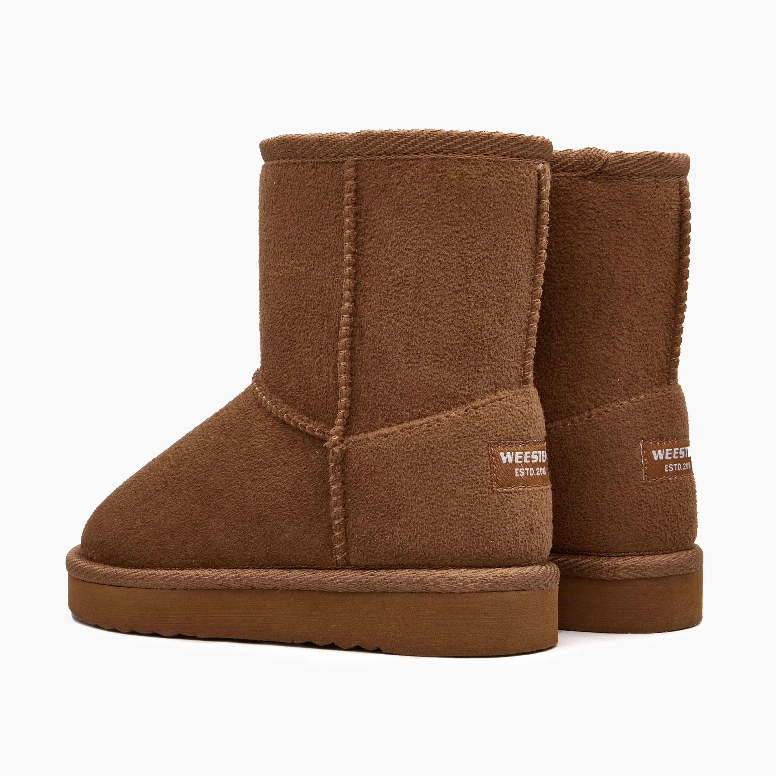 Weestep Boys and Girls Toddler/Little Kid/Big Kid Warm Fur Winter Snow Boots(4 Big Kid Chesnut)