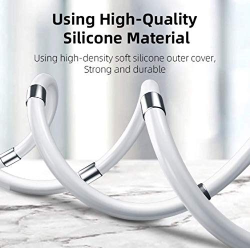 Kuazuagill Magnetic Phone Charging Cable, Coil Charging Cable, Magnetic Absorption Nano Data Cord, Retractable and Charger Cable(White-3FT)