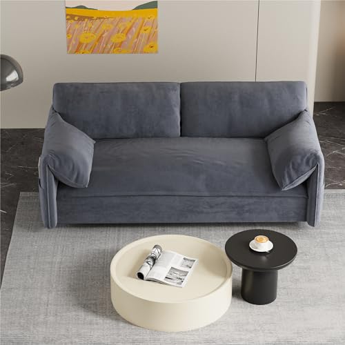 YUNLife&Home Pull Out Sleeper Sofa Bed,Convertible Futon Loveseat Sofá 3-in-1,Chaise Lounge Chair Velvet Upholstery 2-Seat Couch Reversible Folding Guest Daybed,Adjustable Backrest,600lb Capacity