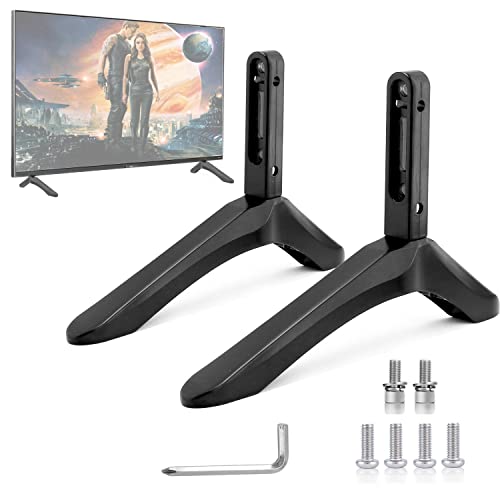 Universal TV Stand Legs, Table Top TV Stand Base Replacement Legs for Most 27 to 55 Inch LCD LED Samsung LG Sony VIZIO TCL KONKA TVs, with Cable Management, Hold up to 99lbs - Blackā¦