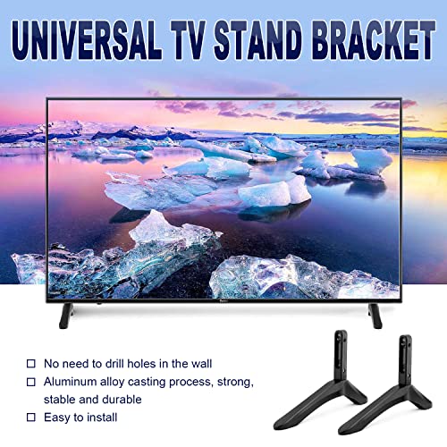 Universal TV Stand Legs, Table Top TV Stand Base Replacement Legs for Most 27 to 55 Inch LCD LED Samsung LG Sony VIZIO TCL KONKA TVs, with Cable Management, Hold up to 99lbs - Black…