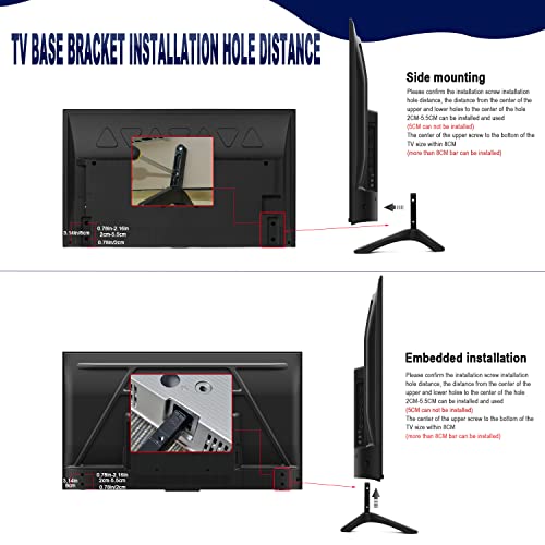 Universal TV Stand Legs, Table Top TV Stand Base Replacement Legs for Most 27 to 55 Inch LCD LED Samsung LG Sony VIZIO TCL KONKA TVs, with Cable Management, Hold up to 99lbs - Black…