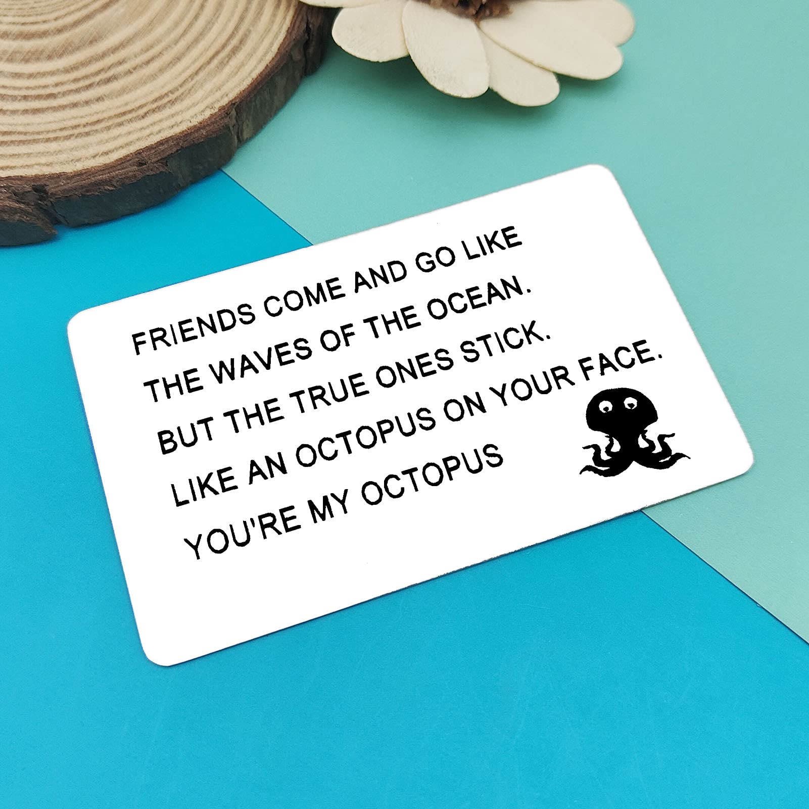 Dabihu Friendship Metal Wallet Card, Stainless Steel, 2.16 in x 3.39 in, Silver, Mother's Day