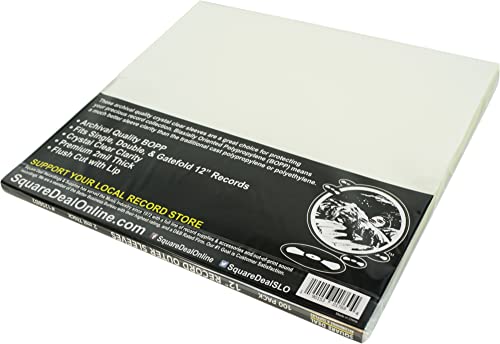 (100) 12 LP Record Outer Sleeves Premium 2 mil Thick Archival Quality, Super Clear #12SB02