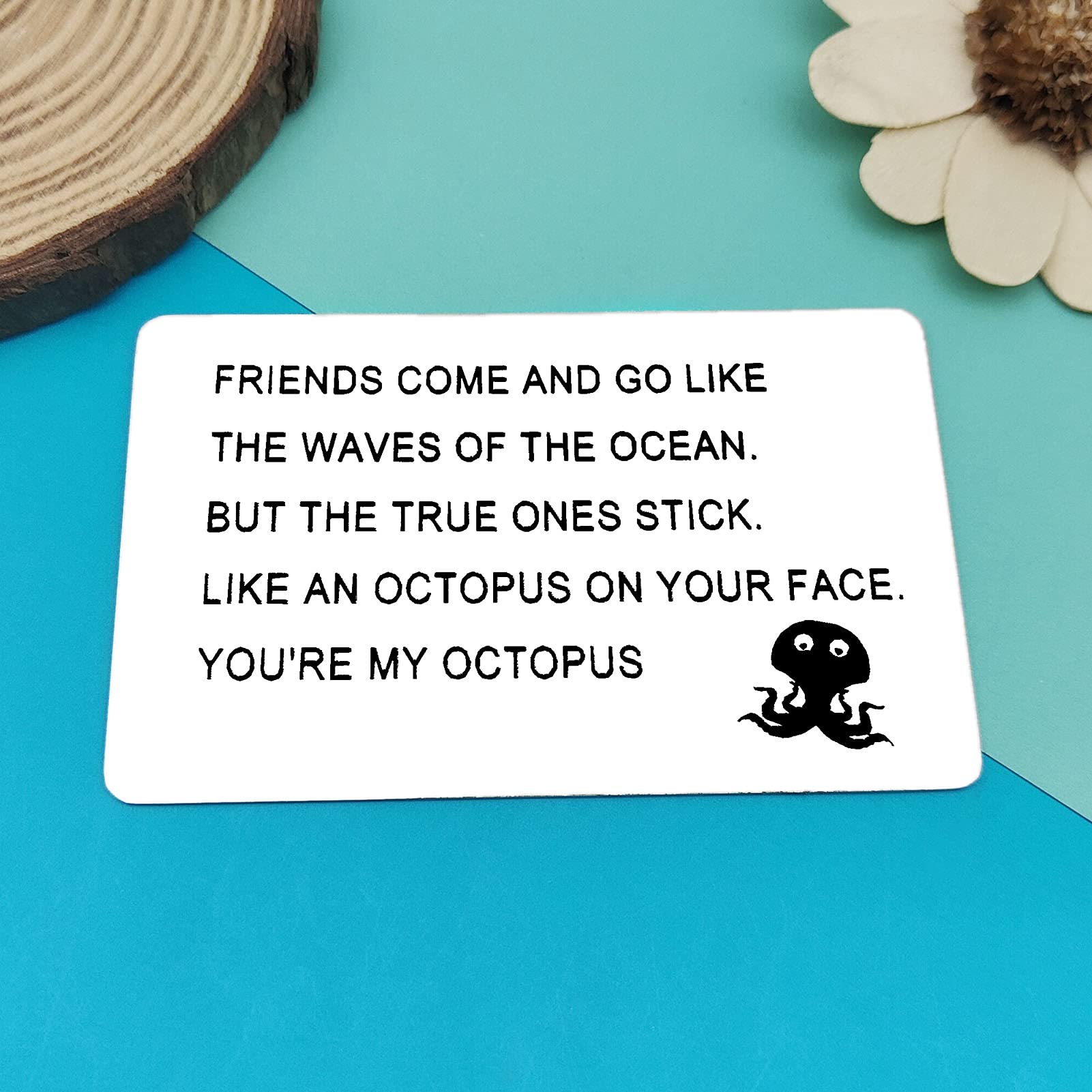 Dabihu Friendship Metal Wallet Card, Stainless Steel, 2.16 in x 3.39 in, Silver, Mother's Day