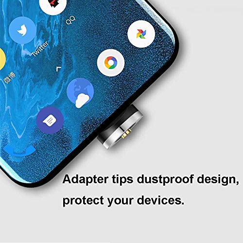 TOPK Magnetic Charging Cable 4-Pack [3ft/3ft/6ft/6ft] 3 in 1 Nylon Braided Magnetic Phone Charger, 360° Rotating Magnetic USB Cable Compatible with Micro USB, Type C, iProduct and Most Devices