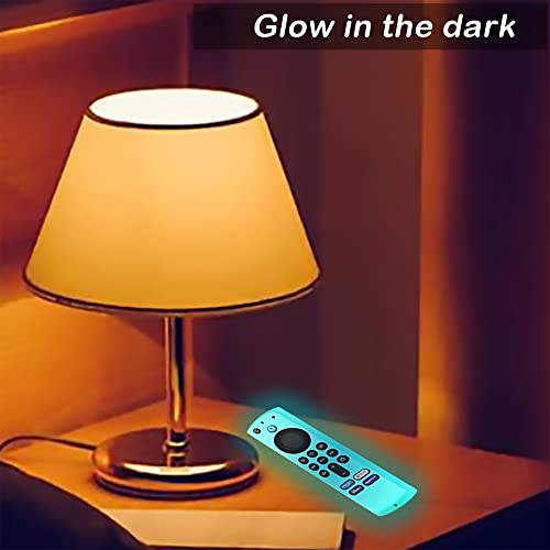 Firestick Remote Cover Glow in The Dark - TV Stick 4k Remote Cover 3rd Gen, Firestick Remote Case Anti Slip Silicone Sleeve (Blue)