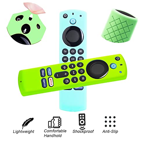 Firestick Remote Cover Glow in The Dark - TV Stick 4k Remote Cover 3rd Gen, Firestick Remote Case Anti Slip Silicone Sleeve (Blue)