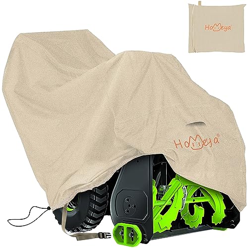 HOMEYA Snow Blower Cover, Heavy Duty 600D PVC Coated Oxford, Waterproof & UV Protection Outdoor Snowblower Cover, Universal Size for Most Electric Two Stage Snow Throwers - 51.2''L×33.1''W×35.8''H