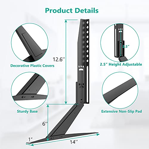 WALI Universal TV Stand Tabletop, for Most 23 to 42 inch LCD Flat Screen TV, VESA up to 400x300mm (TVS002), Black