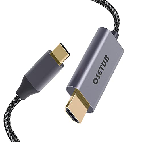 USB C to HDMI Cable 4K, 10ft USB Type C to HDMI Cable Adapter High Speed Braided Cord Connect Laptop and Phone to TV Compatible with 2020 MacBook Pro/Air, iPad Pro 2020, LG, Dell XPS 13/15 and More