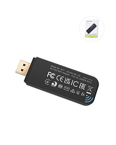 BrosTrend 1200Mbps USB WiFi Network Adapter for Laptop, Desktop PC of Windows 11/10/8/7, USB 3.0, Wireless Adaptador AC1200 Dual Band 5GHz/2.4GHz