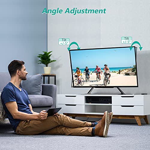 WALI Universal TV Stand Tabletop, for Most 23 to 42 inch LCD Flat Screen TV, VESA up to 400x300mm (TVS002), Black