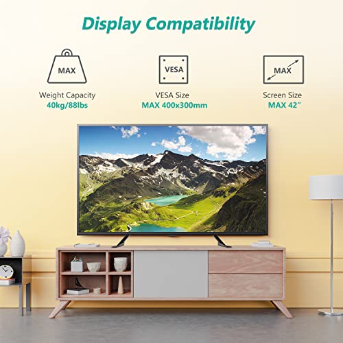 WALI Universal TV Stand Tabletop, for Most 23 to 42 inch LCD Flat Screen TV, VESA up to 400x300mm (TVS002), Black
