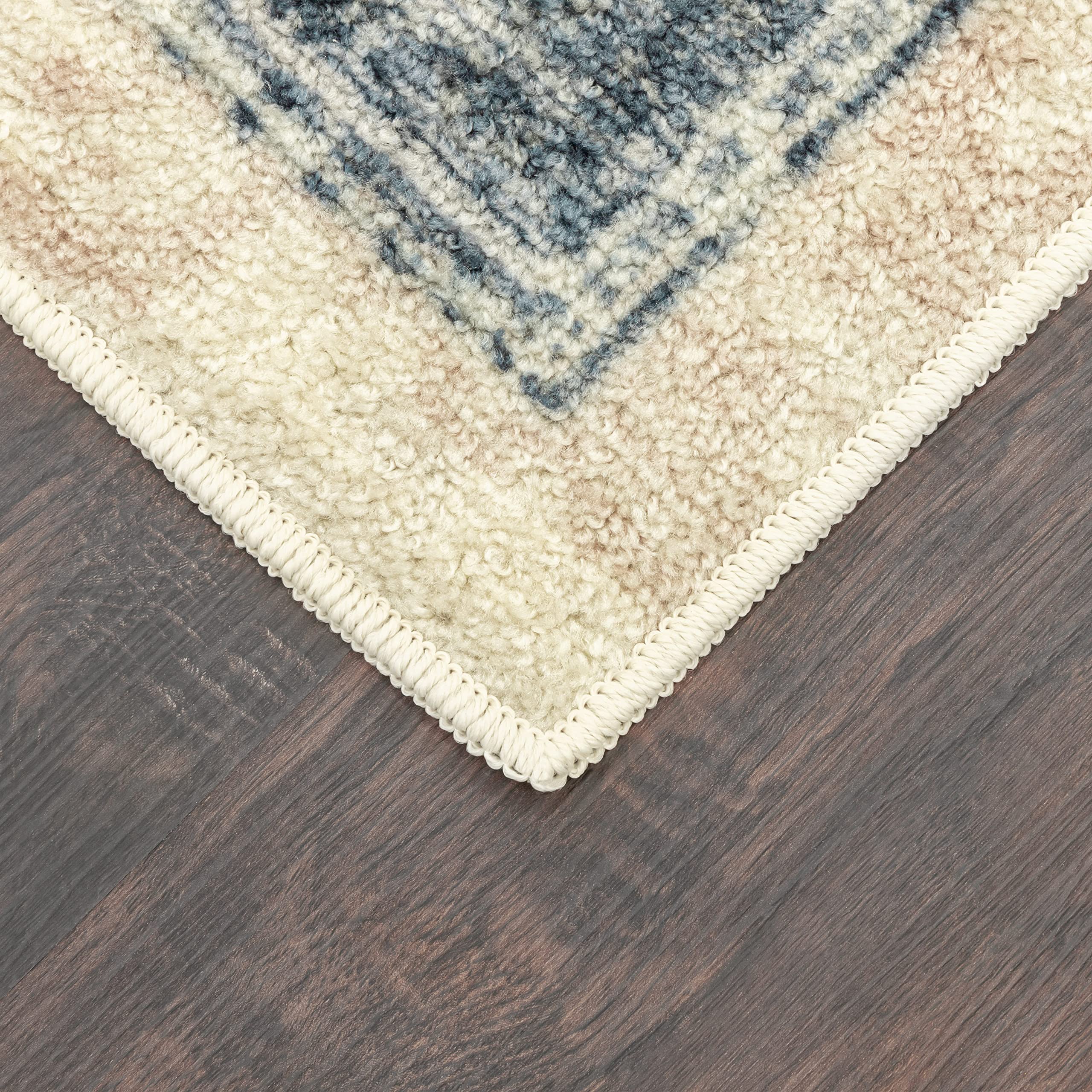 Maples Rugs Caprice Boho Medallion Trellis Kitchen Rugs Non Skid Accent Area Carpet [Made in USA], Blue, 2'6 x 3'10