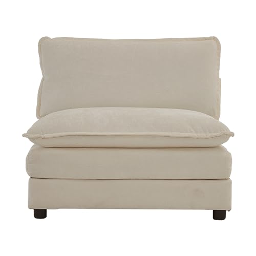 Chenille Upholstery Modular Sectional Sofa Set,U Shaped Convertible Couch with Reversible Chaise and Movable Ottomans,Free Combination Symmetrical Sofa&Couch Bed for Living Room (3 Singel+3 Ottomans)