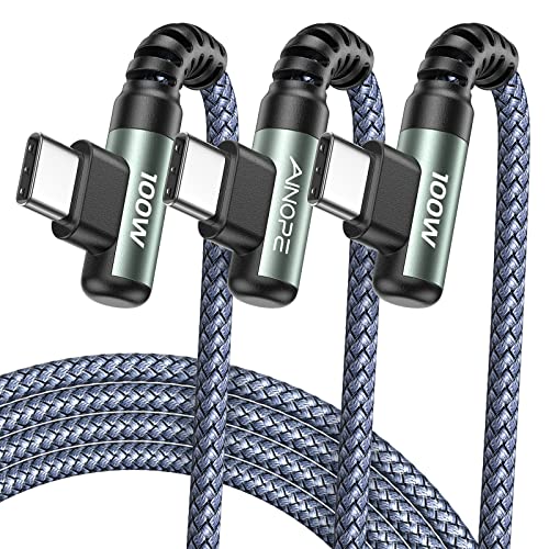 AINOPE 100W USB C to USB C Cable, (3-Pack, 6.6ft/6.6ft/10ft), Type C to Type C Charger 100W/5A USBC to USBC Fast Charging Cable Cord Compatible with MacBook Air Pro M2 2022, iPad Pro 2021,Galaxy S23