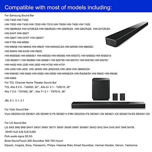 Suixing Sound Bar Mounts Universal Wall Mount Kit Mounting Bracket Compatible Most of Soundbars Wall Mount Brackets with Hardware Kit