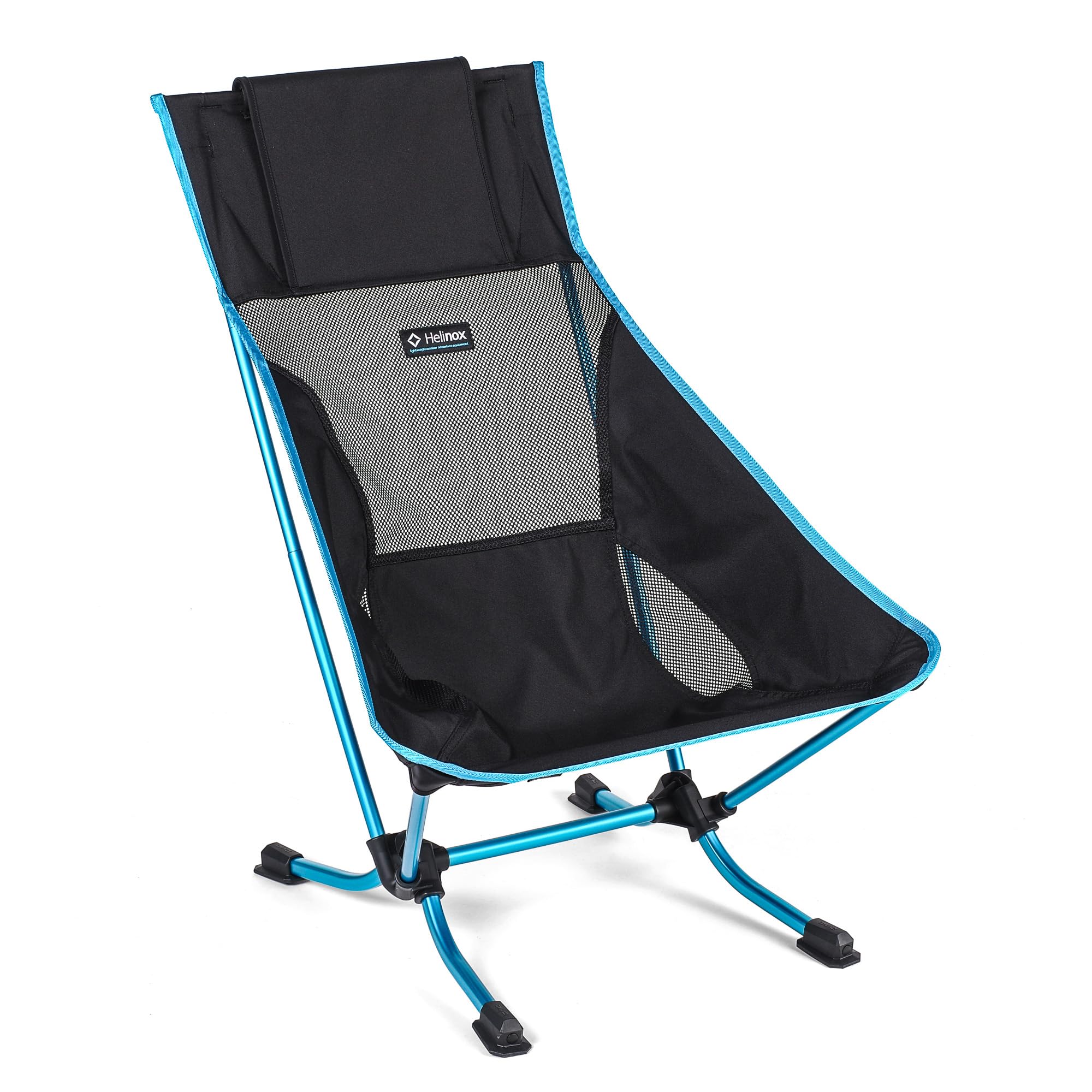 Helinox Beach Chair Lightweight, Lower-Profile, Compact, Collapsible Camping Chair, Black, with Pockets