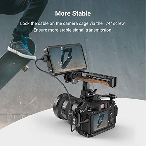 SMALLRIG Ultra-Slim 4K HDMI Adapter Cable, Female HDMI Type A to Male Micro-HDMI Type D, 4K@60HZ, for Sony A7R IV A7RIII A7III A7II A7RII / for Fujifilm X-T2 X-T3 - 3021