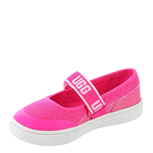 UGG Unisex-Child Rennon Skimmer Glitter Sneaker, Taffy Pink, 11 Little Kid