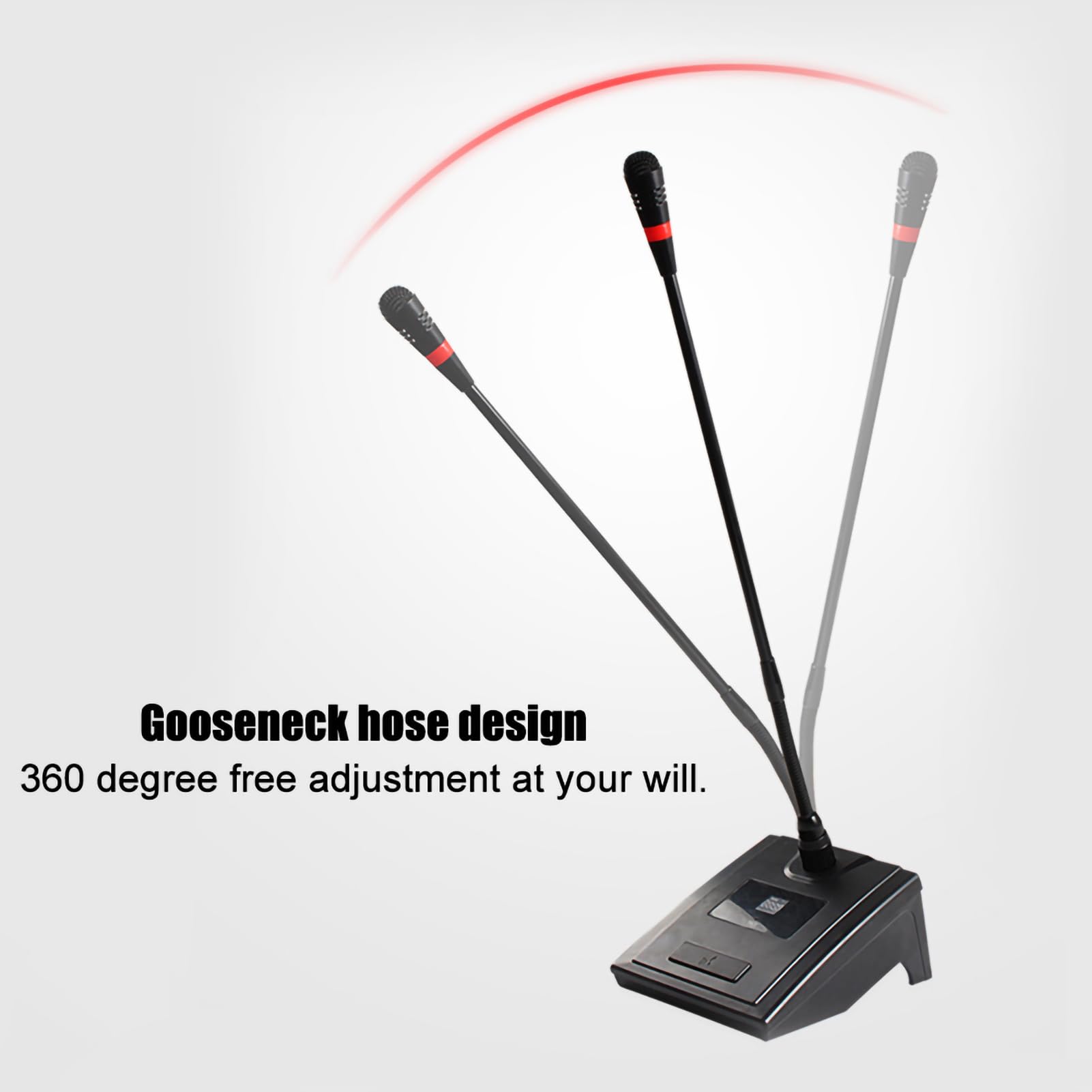 SYH&AQYE Gooseneck Wireless Microphone, 6.35 to 3.5mm Adapter Desktop Microphone, Table Mounted Condenser Mic for Conference, Studio Audio Recording