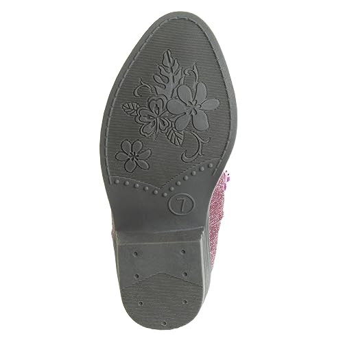 Disney Minnie Mouse Cowgirl Western Boots - Minnie cowboy boot - Pink Glitter (size 7 Toddler)
