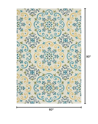 Loloi Francesca Collection FC-35 Ivory/LT. Blue, Transitional Area Rug, 5'-0" x 7'-6"
