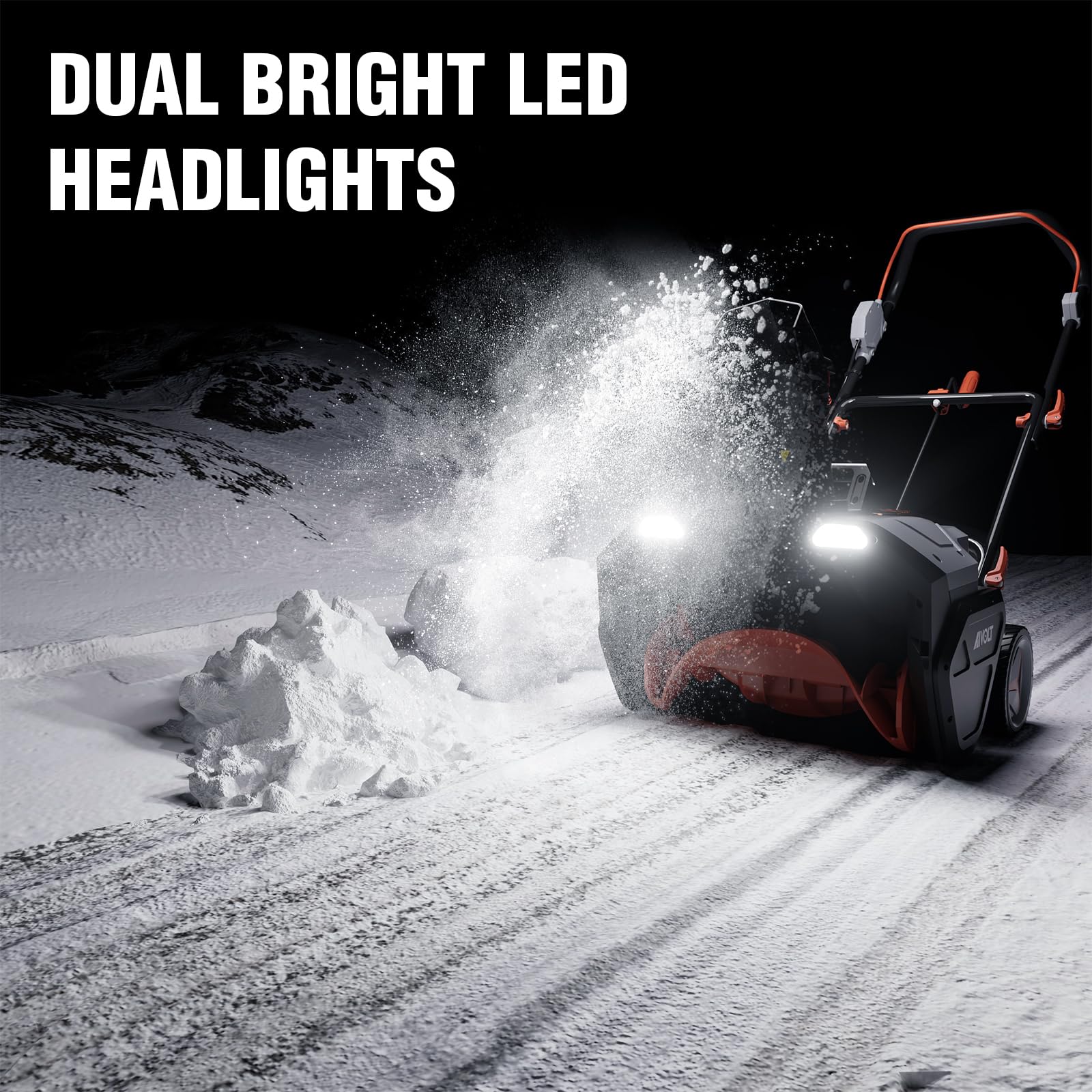 AIVOLT Cordless Snow Blower, 40V Battery Powered Snow Blower Kit, 21inch Brushless Motor Snow Remove Machine, w/ 2 x 4.0Ah Batteries and Dual Port Charger