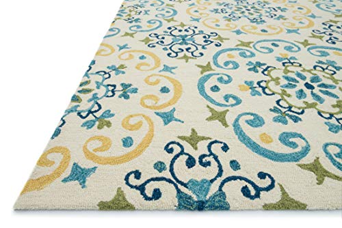 Loloi Francesca Collection FC-35 Ivory/LT. Blue, Transitional Area Rug, 5'-0" x 7'-6"