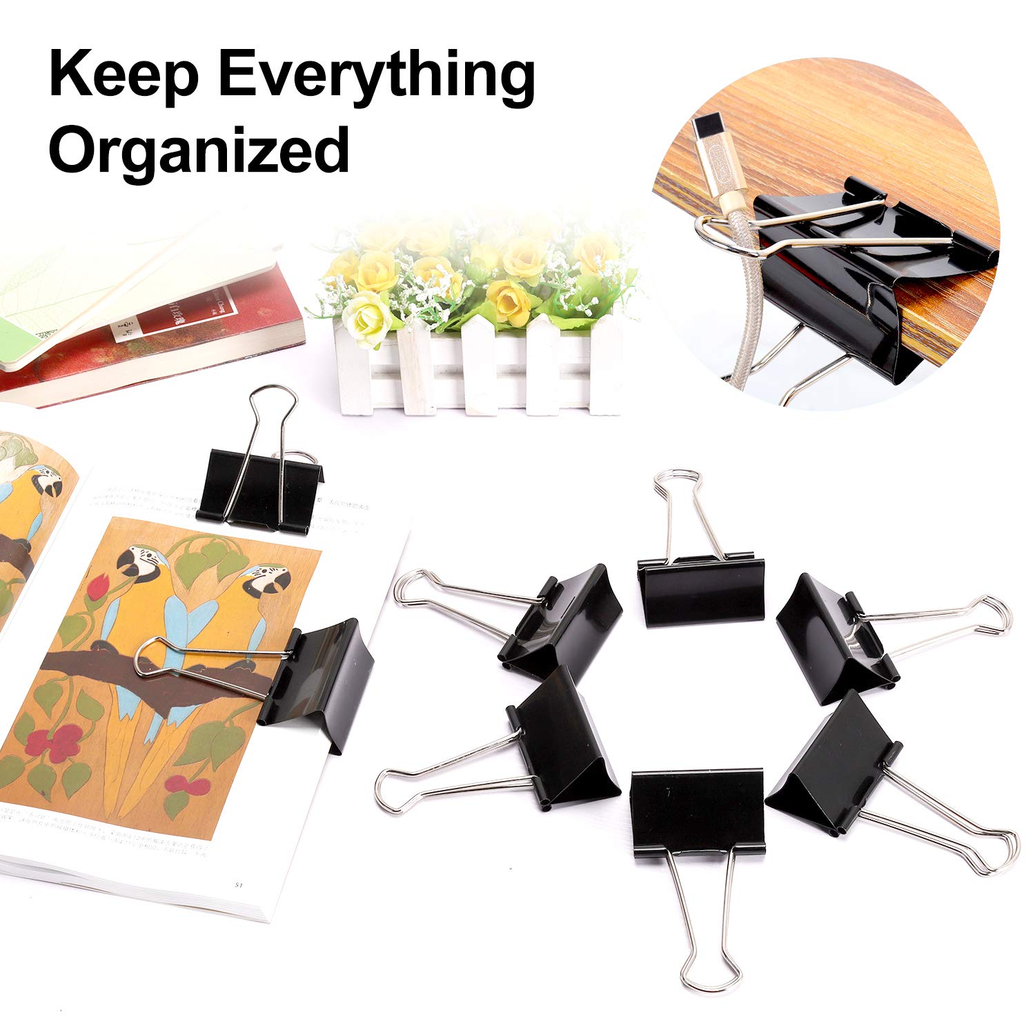 Upgrade Extra Large Binder Clips 2.4 Inch Length for Office (8 Pcs)