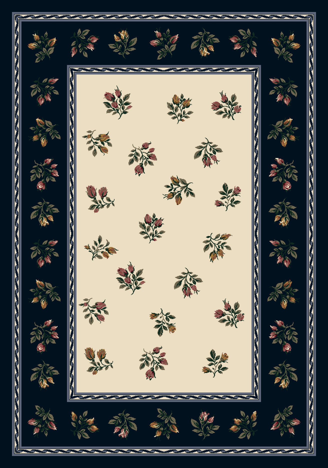 Milliken Signature Francesca 4887C / 12000 7'7" x 7'7" Sapphire Round Area Rug
