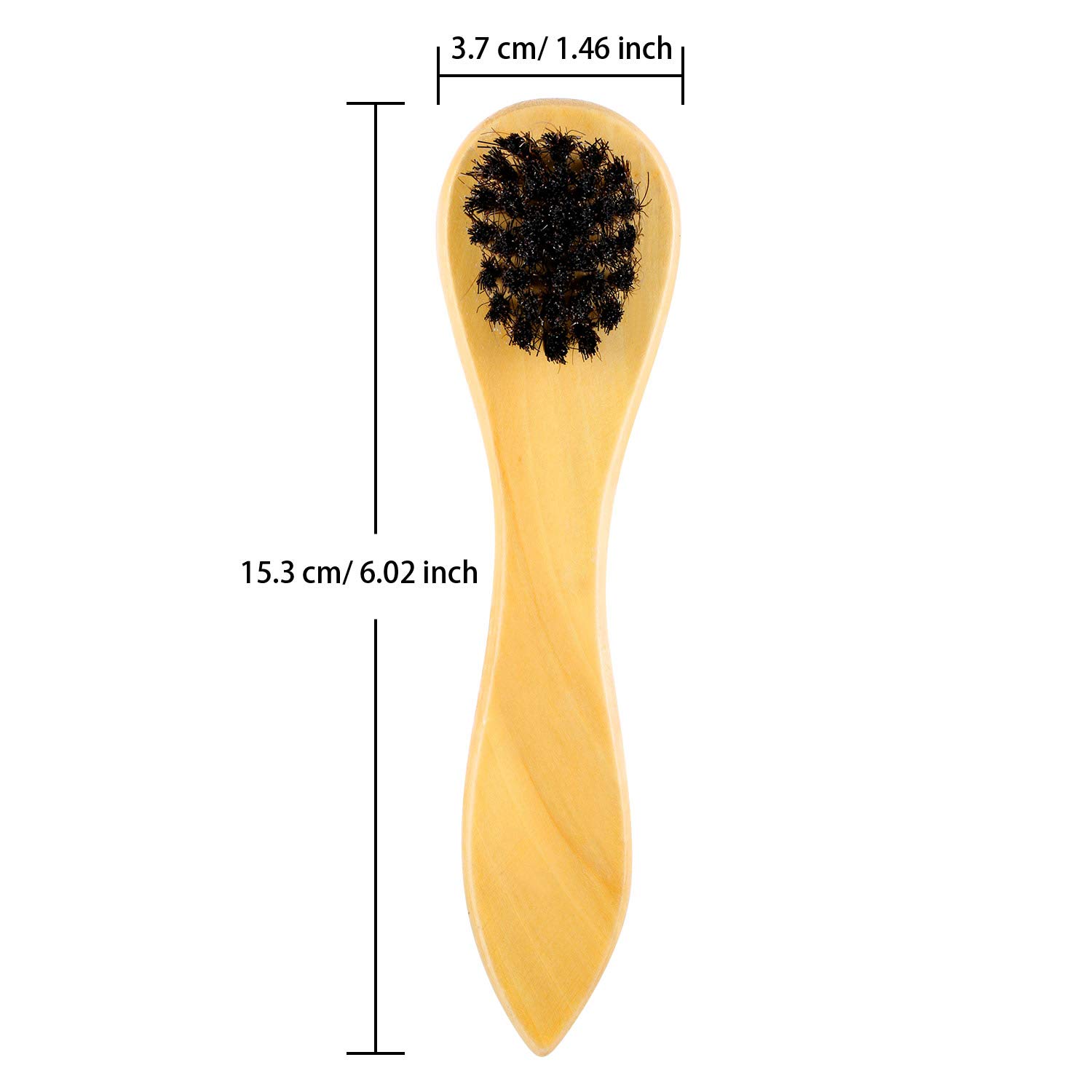 Jovitec 5 Pack Horsehair Polish Applicator Brush Kit Saddle Soap Shoe Shine Brush Dauber Wooden Care Shine Clean for Leather Boot Bag(Light Yellow)