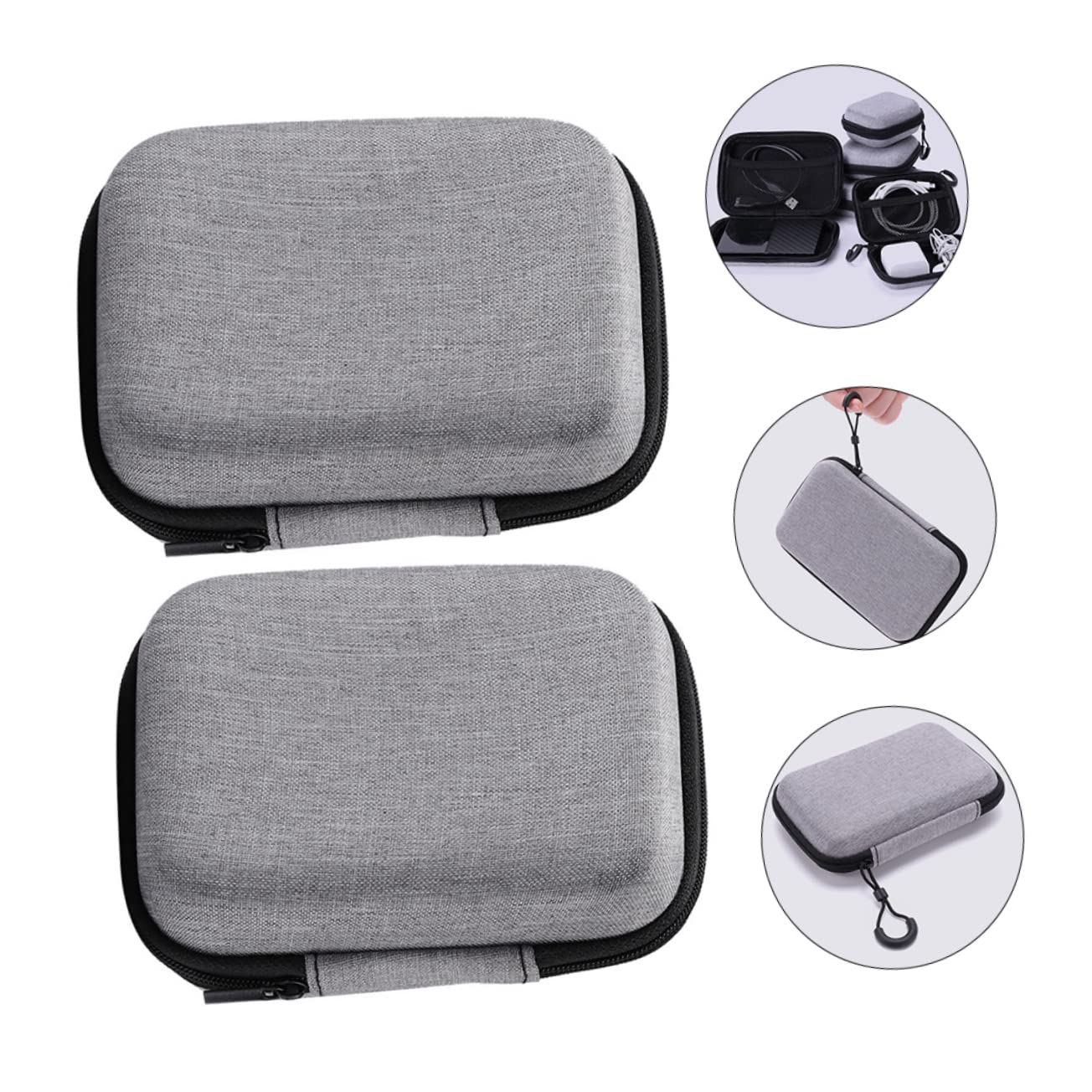 FAVOMOTO 4 Pcs Multifunctional Storage Bag Wireless Mic Bag Portable Wireless Mic Case Usb Guitar Cable Wireless Headset Microphone Headphone Pouch Lapel Storage Box Travel Eva Outdoor