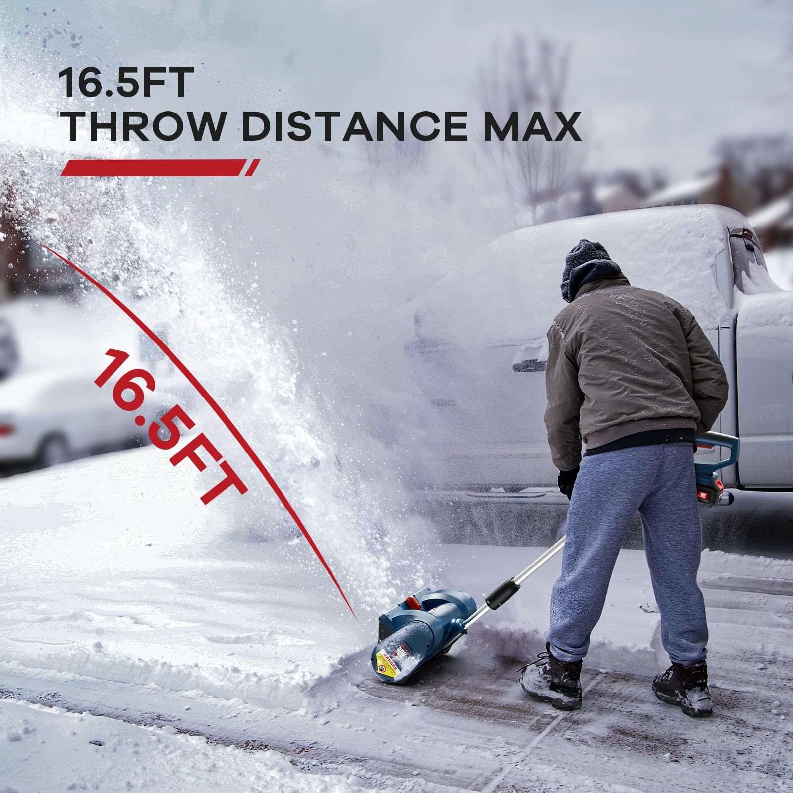 Enhulk Cordless Snow Shovel, 20V | 12-Inch Cordless Snow Blower, Battery Powered Snow Blower with Directional Plate & Adjustable Front Handle (2 Batteries & Quick Charger Included)
