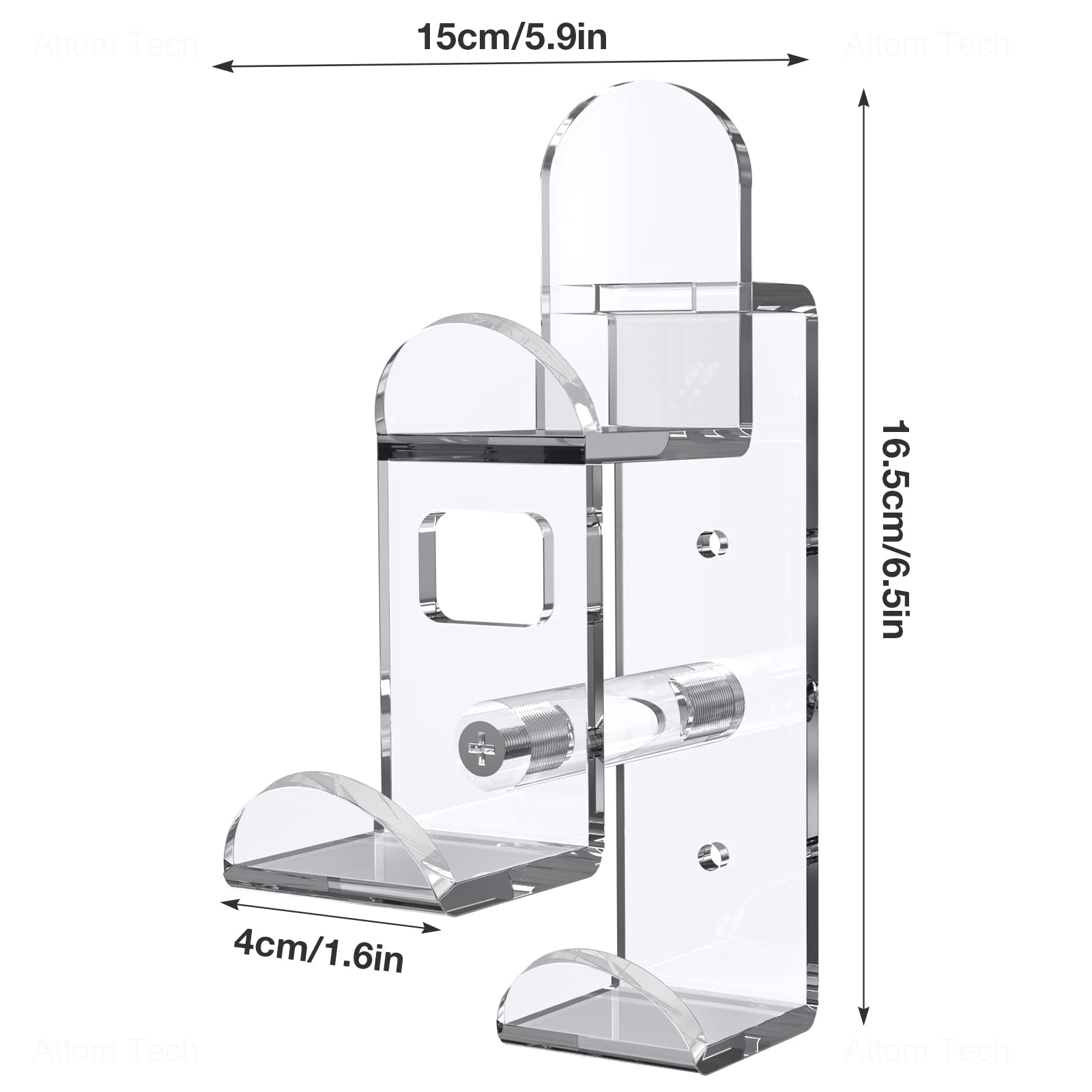 NiHome Clear Acrylic Game Controller Wall Hanger Stand, Dual Gamepad Controller & Headphone Hanger Holder for Xbox PS5 PS4 PS3 Switch, Wall Mount Stand Organizer for Gaming Accessories