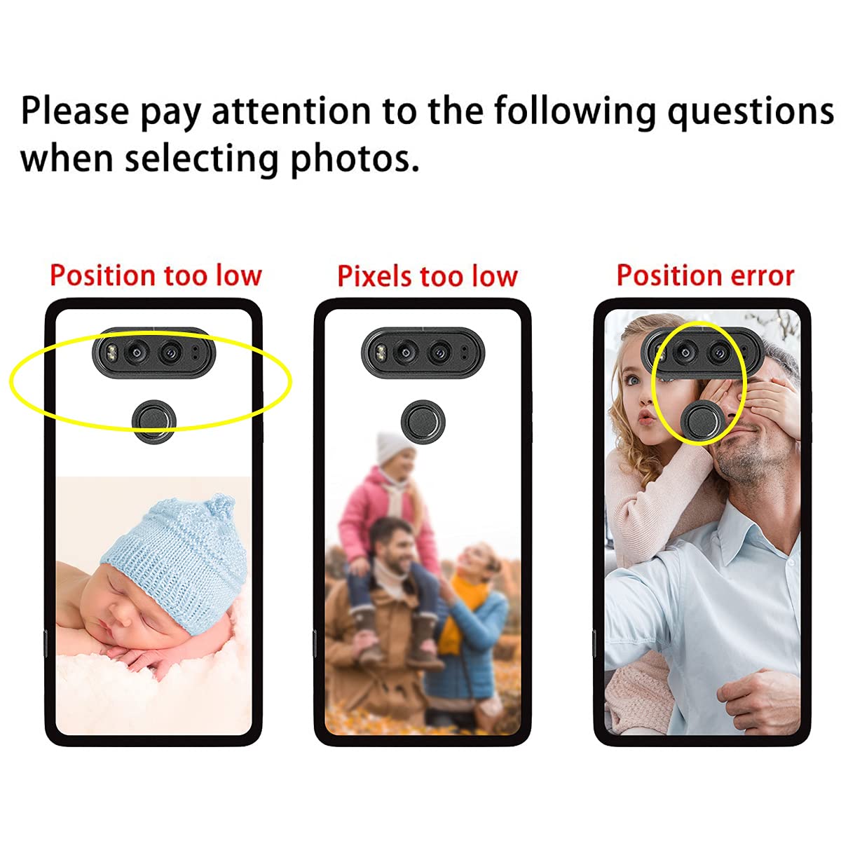 WOWTIFY Custom Phone Case for LG V20, Personalized Photo Phone Cases Customized Gift for Birthday Xmas Valentines Friends Her Him, Protective Huawei P30 Black Case