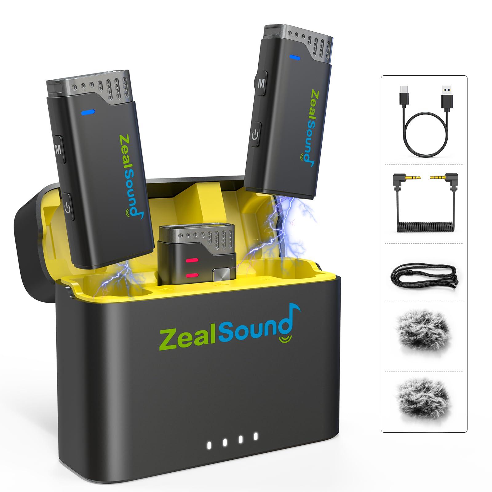ZealSound USB Condenser Microphone k66p Pink and Wireless Lavalier Microphone v7 pro