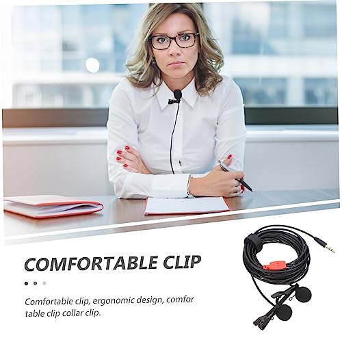 LIGHTAOTAO One for Two Microphones USB Lapel mic lavalier mic Podcasting Microphone Lapel mic for Phone Recording Microphone Phone Microphones Collar mic Smartphone mic Speaker PVC Wireless