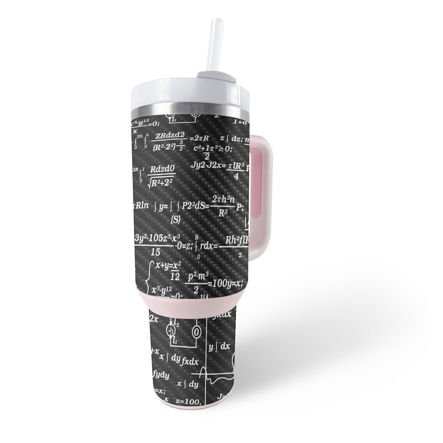 MightySkins Carbon Fiber Skin Compatible with Stanley The Quencher H2.0 FlowState 40 Oz Tumbler - Mathematical | Protective, Durable Textured Carbon Fiber Finish | Easy to Apply
