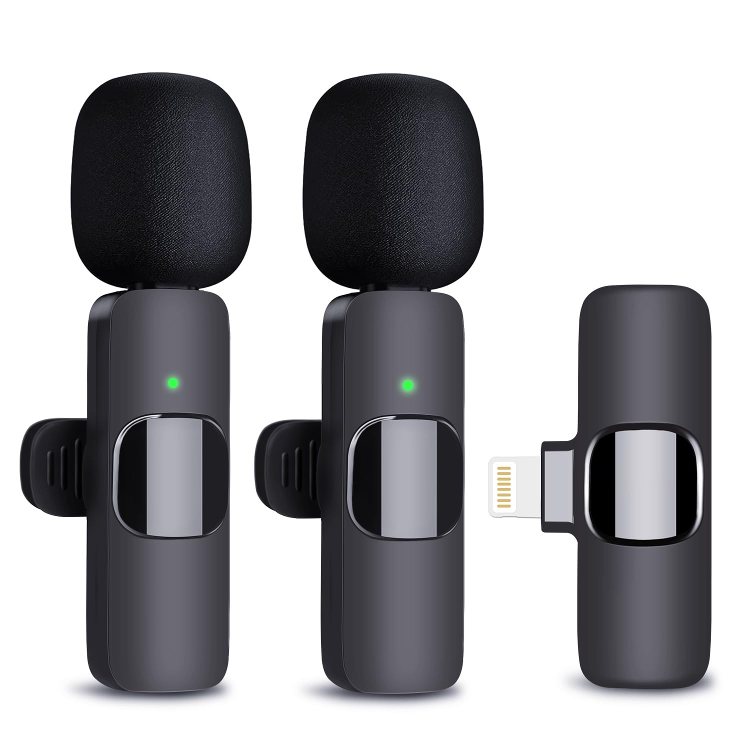 Nartoup Wireless Microphone for iPhone, 2 Pack Professional Dual Lavalier Microphone for Video Recording, Live Streaming, YouTube, Facebook, TikTok, Vlog, Presentation